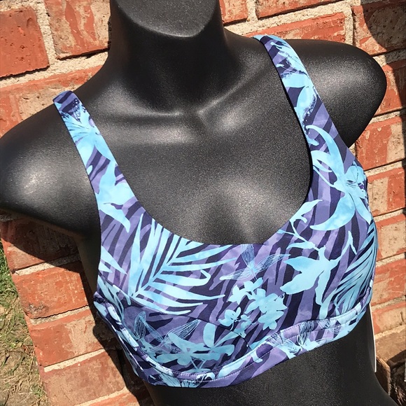 Athleta | Swim | B2g New Athleta Blue Purple Tropical Swim Top | Poshmark
